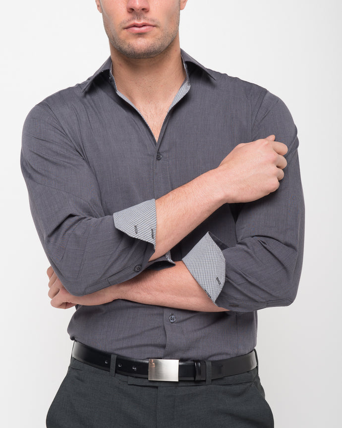 Men's standard cut shirt, with contrast trim L/S shirt - CD Uniforms