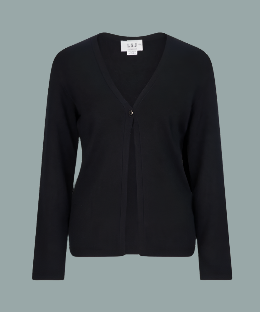 WB410-NVY Australian Made single button cardigan